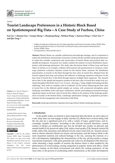 Pdf Tourist Landscape Preferences In A Historic Block Based On