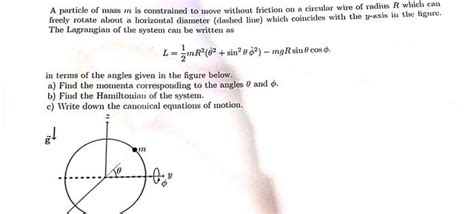 Solved A Particle Of Mass M Is Constrained To Move Without