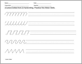 Cursive Dotted Font By Fonts4Teachers Award Winning TpT