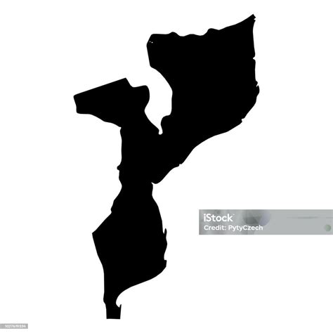 모잠비크국가 지역의 단단한 검은 실루엣 지도 간단한 평면 벡터 일러스트 레이 션 0명에 대한 스톡 벡터 아트 및 기타 이미지 0명 개념 검은색 Istock