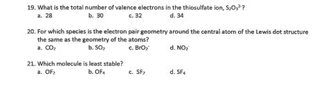 Solved 19 What Is The Total Number Of Valence Electrons In
