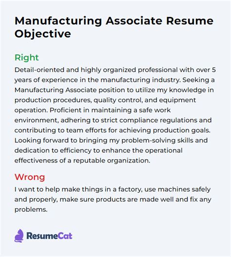 Top 17 Manufacturing Associate Resume Objective Examples