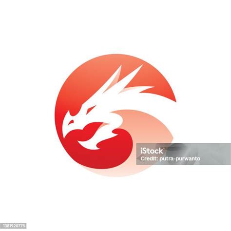 뮤지니 스페이스 드래곤 헤드가 원 모양 의 로고 디자인 모던 그라데이션 컬러 스타일이 있는 드래곤 헤드 벡터 아이콘 개념에 대한 스톡 벡터 아트 및 기타 이미지 Istock