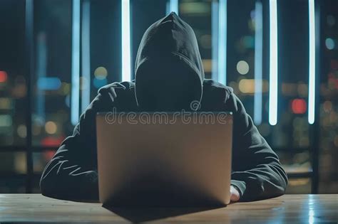 Anonymous Hacker Typing Computer Laptop Cybercrime Cyberattack Dark