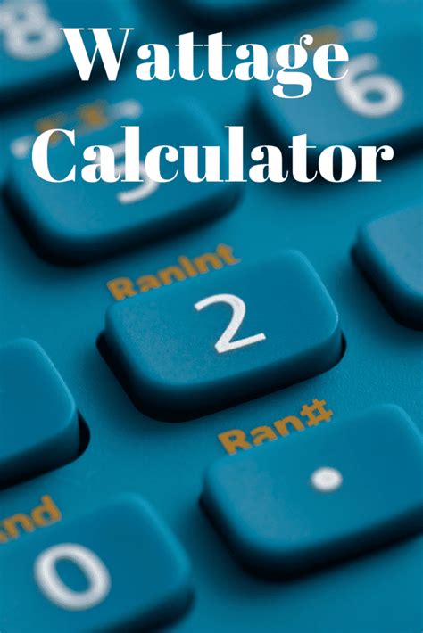Wattage Calculator Easy Rapid Calcs