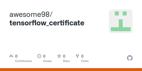 Github Awesome98tensorflowcertificate