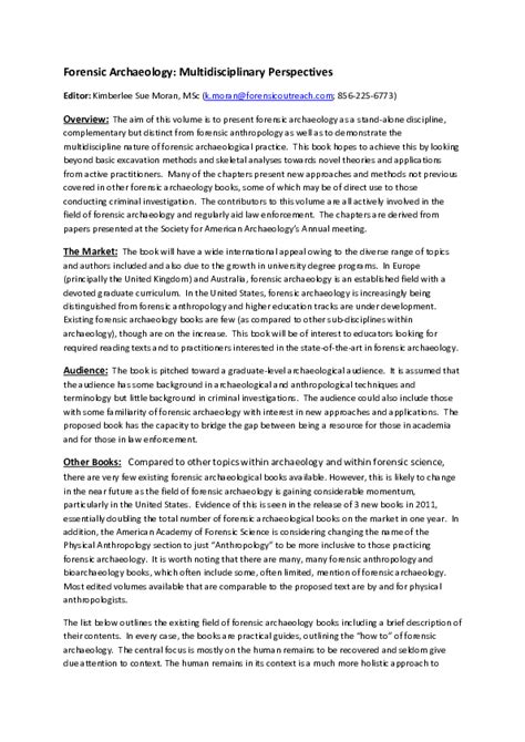 Pdf Forensic Archaeology Multidisciplinary Perspectives