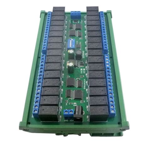R421C32 DC12V 24V 32通道Modbus RTU RS485总线继电器模块UART串行端口板用于可编程控制器发光二极管家庭自动化门锁 Alibaba com
