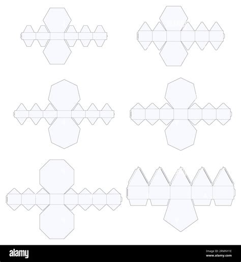 Editable Collection Foldable Box Die Cut Cube Template Blueprint Layout With Cutting And Scoring