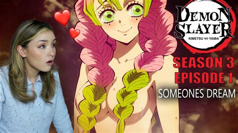 I ️ Mitsuri Demon Slayer Season 3 Episode 1 Reaction 3x1 Someones Dream Youtube