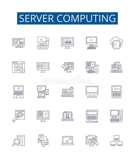 Server Computing Line Icons Signs Set Design Collection Of Server Computing Cloud Data