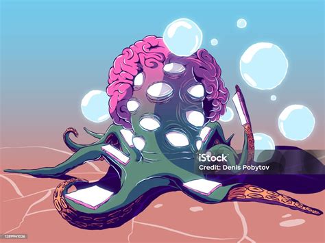 손으로 그린 만화 일러스트레이션 모바일 가젯이있는 문어 인터넷에 대한 스톡 벡터 아트 및 기타 이미지 인터넷 만화책 기포