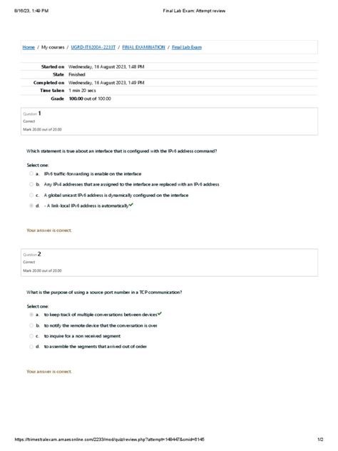 Final Lab Exam Ugrd It6200a Data Communication And Networking 1 Pdf