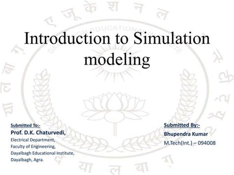 Introduction To Simulation Modeling Ppt