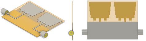 backside of the mimo antenna with ebg a one row and b three rows