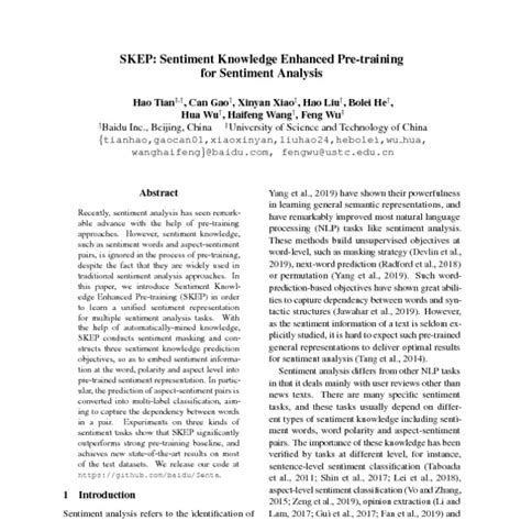 Skep Sentiment Knowledge Enhanced Pre Training For Sentiment Analysis