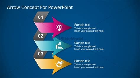 3 Steps Pointing PowerPoint SlideModel