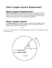 Understanding Angular Speed Displacement Periods And Course Hero