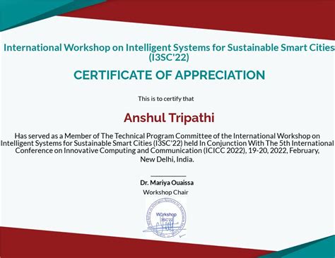 Anshul Tripathi On Linkedin Served As Technical Program Committee