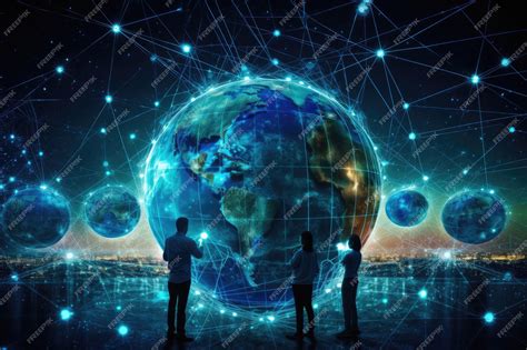 Premium Ai Image Silhouette Of Business People Looking At Global Network Connection Concept 3d