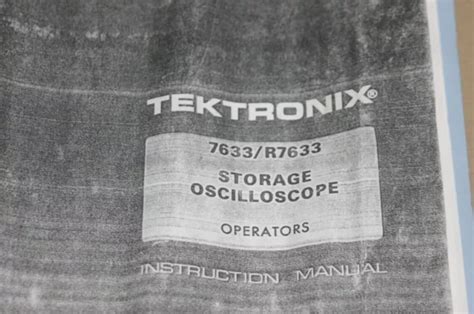 Oscilloscope De Rangement Tektronix 7633 R7633 Guide Dinstructions Manuel Dutilisation Eur 19