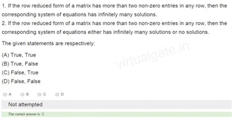 Linear Algebra Virtual Gate Test Series Linear Algebra Matrixnumber Of Solutions