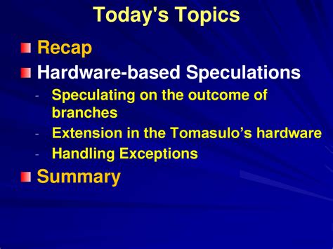 Hardware Based Speculation Advance Computer Architecture Lecture Slides Slides Advanced