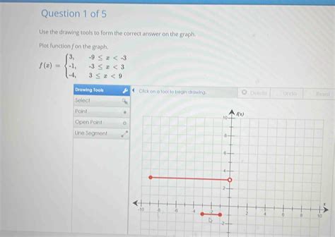 Solved Question 1 Of 5 Use The Drawing Tools To Form The Correct