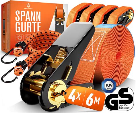 Meisterbau Spanngurte Mit Ratsche [ 2 Spanngummis] 1000kg