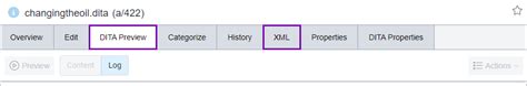users cannot access dita preview and xml tabs