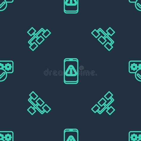 Set Line Mobile With Exclamation Mark Hierarchy Organogram Chart And Password Protection On