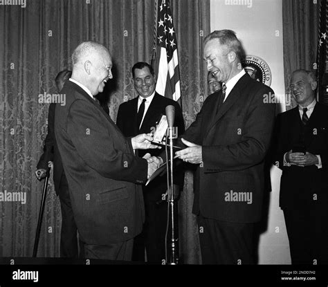 President Dwight Eisenhower Presents Medal Of Freedom To Brig Gen
