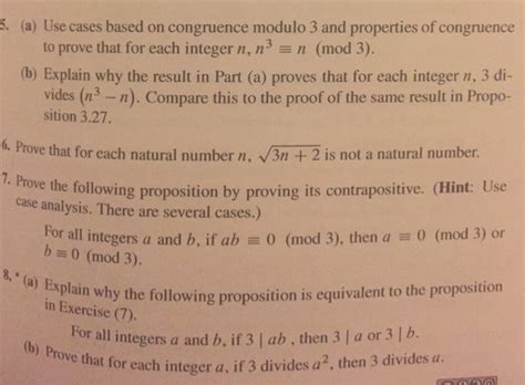 solved use cases based on congruence modulo 3 and properties