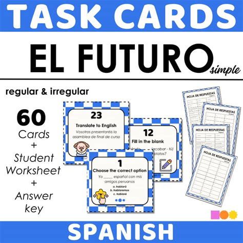 Spanish Task Cards Futuro Simple Regular E Irregular Simple Future