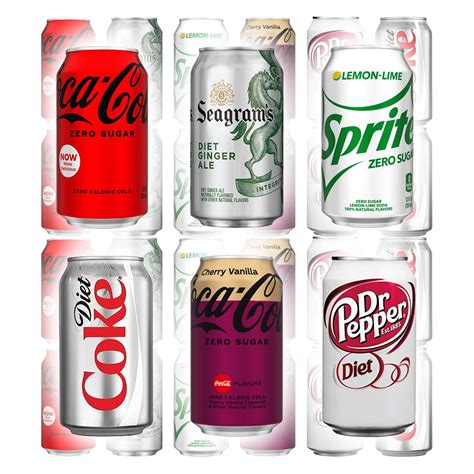 Buy Zero Sugar Variety Soda 12 Oz Cans 24 Pack Diet Dr Pepper Coca Cola Seagram Ginger Ale
