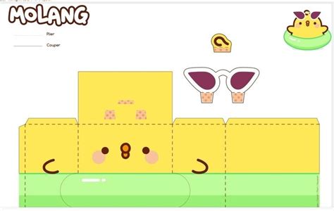 Molang Paper Craft Kartu Lipat Kartu Seni Lucu