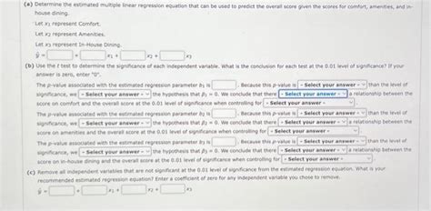 Solved A Determine The Estimated Multiple Linear