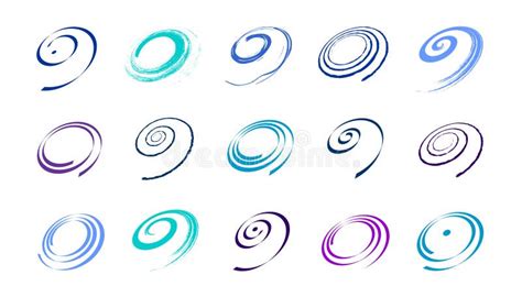 set of spiral design elements abstract swirl icons stock vector