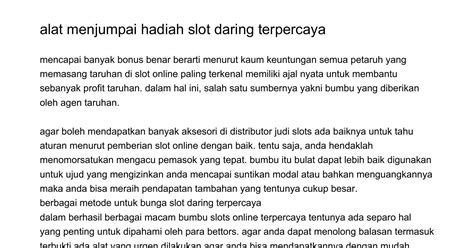 Alat Bagi Aksesori Slots Online Terpercayafrngppdfpdf Docdroid
