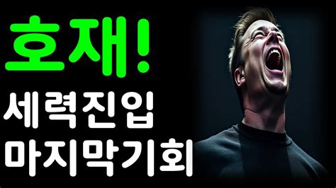 테슬라 호재 세력들의 진입 마지막기회 Youtube