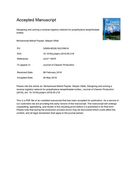 11 designing and solving a reverse logistics network for polyethylene