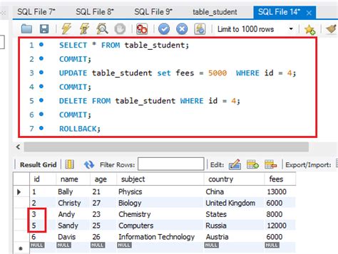 Mysql Commit And Rollback