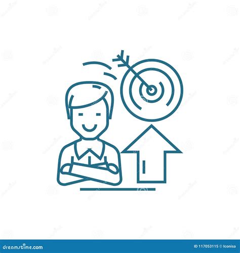 Ambitious Objectives Linear Icon Concept Ambitious Objectives Line Vector Sign Symbol