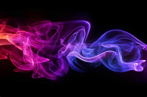 Premium Ai Image Neon Color Single Line Effect Black Background
