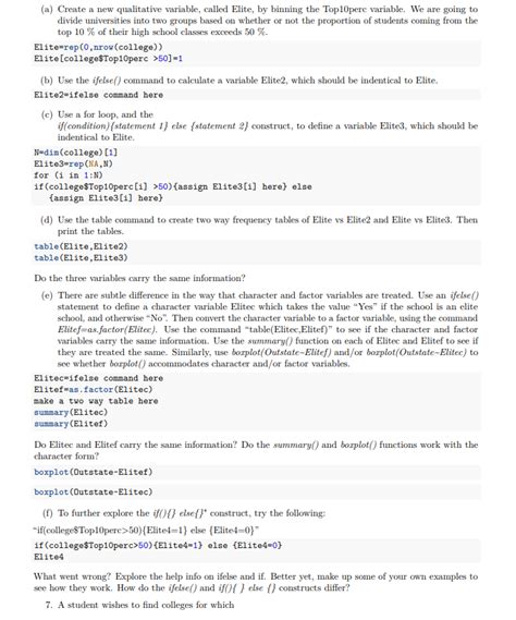 solved this exercise relates to the college data set which