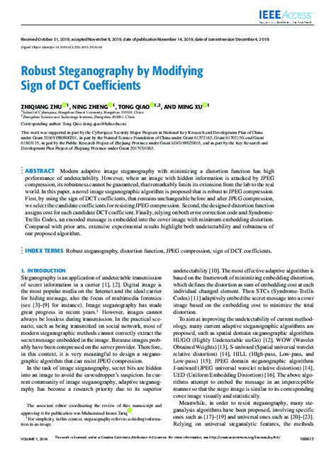 Pdf Robust Steganography By Modifying Sign Of Dct Coefficients Tong Qiao