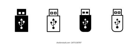 Usb Icon Set Flash Disk Icon Stock Vector Royalty Free Shutterstock