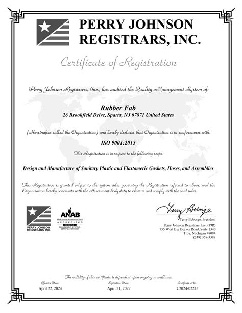 Rubber Fab Is Iso 9001 Certified
