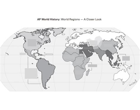 Ap World History Regions Map — Printable Worksheet