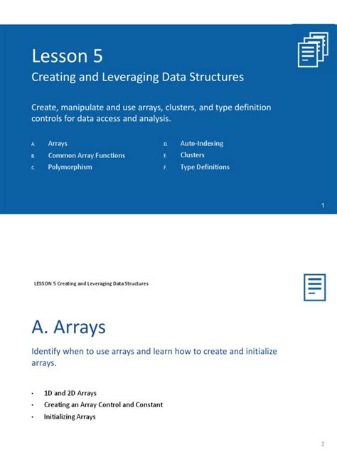 lesson 05 creating and leveraging data structures pdf array data structure database index